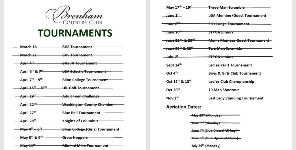 Central Texas Golf Course | Brenham Country Club